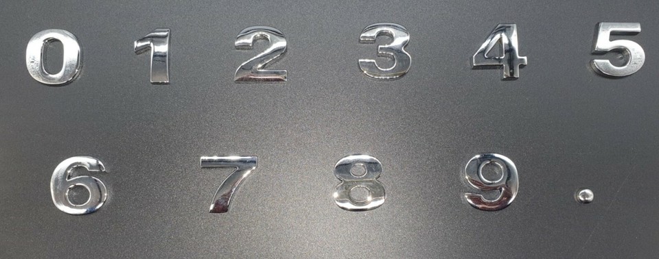 3D FULL Metal Chrome Self Adhesive Letters & Numbers Signs HOME CAR ...