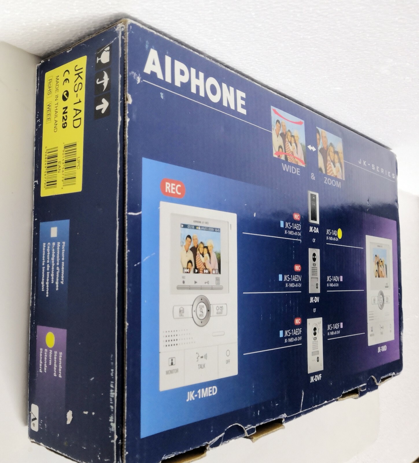 Aiphone JKS-1AD PANTILT ZOOM HANDS-FREE 1 X 2 COLOR VIDEO kit (JK-1MD, JK-DA, PS-1820UL ...