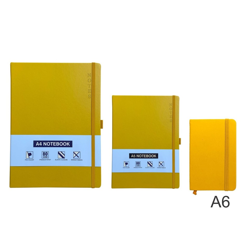 Notebook A6/A5/A4 Lined Hardback Ruled Notepad Notes Diary Journal ...