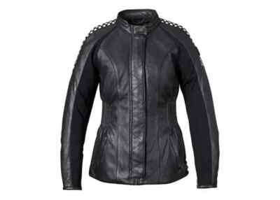 Triumph Woman's Motorcycle Cafe Race Jacket, Padded, Black w/ Checkered ...