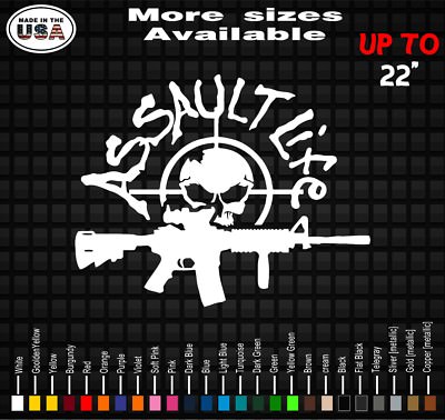 ASSAULT LIFE Vinyl Decal Stickers | GUN Rights Sticker | AR15 Car ...