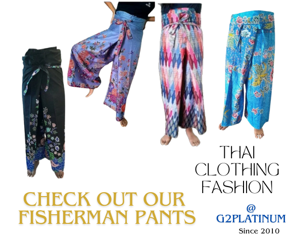 Thai fisherman pants 100% cotton unisex grey and black loose fit comfy ...