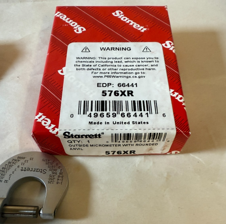 Starrett No. 576 Outside Micrometer Rounded in Box | eBay