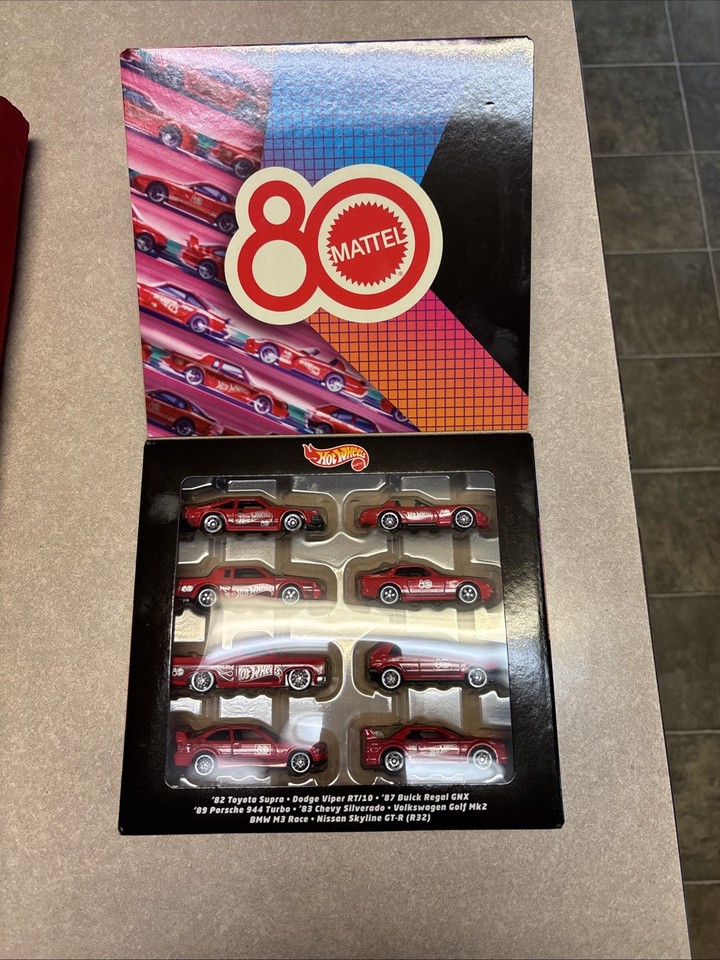 Hot Wheels Mattel 80th Anniversary 8-Pack Target Exclusive Red With ...