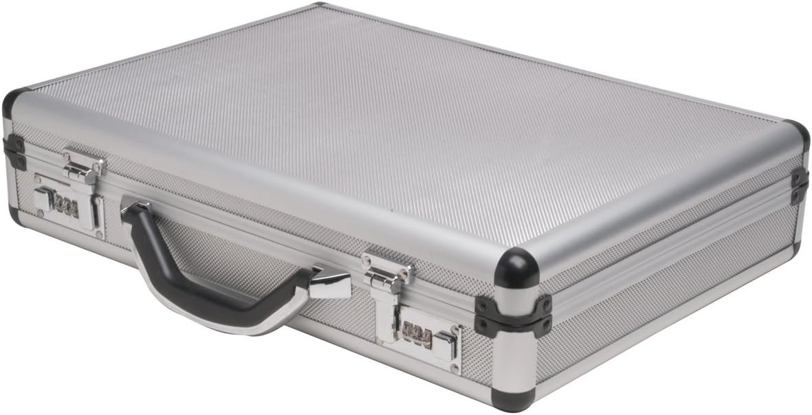 Lightweight Silver Aluminum Briefcase - 17.5" x 13" x 4" for Professio ...