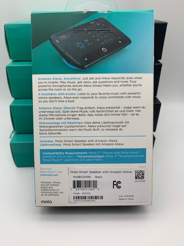 Motorola Moto Mod Smart Speaker With Amazon Alexa For Moto Z Phones New ...