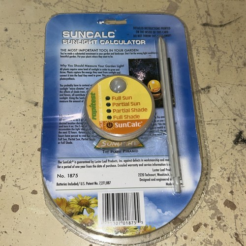 Rapitest 1875 Suncalc Sunlight Garden Yard Plant Calculator Sun ...