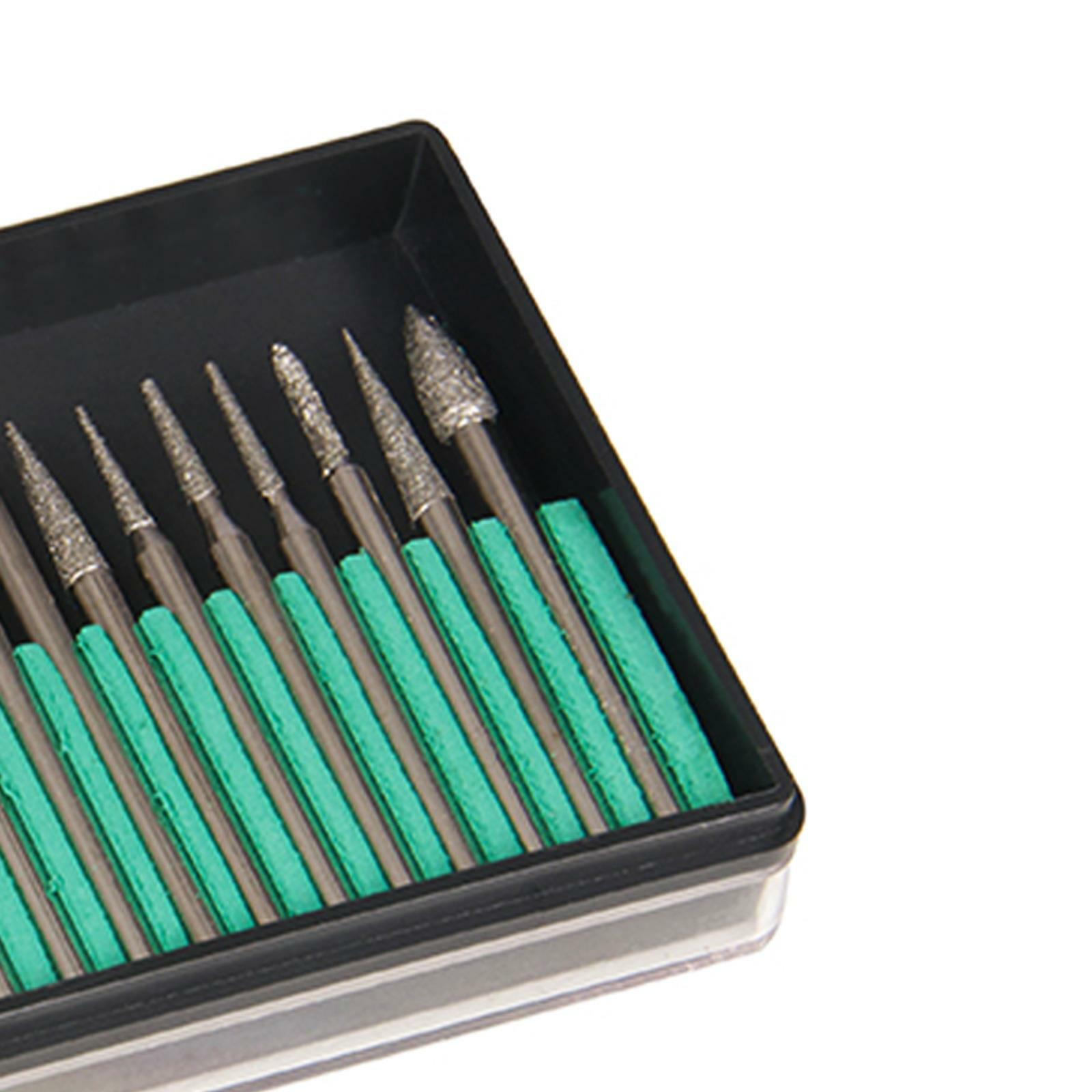 30PC DIAMOND POINT Burr Bit Set 3.17mm 1/8" Spindle for Dremel Rotary ...
