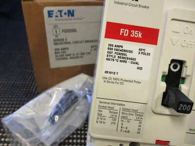 EATON FD3200(L) 3-P 200A 600V FD 35K CIRCUIT BREAKER *SAMEDAY SHIP* | eBay