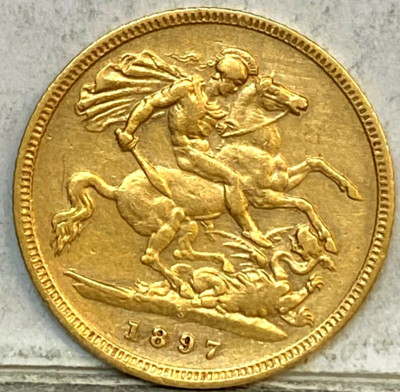 AUSTRALIA 1897 SYDNEY RARE GOLD HALF SOVEREIGN LOW MINT KEY DATE HIGH ...