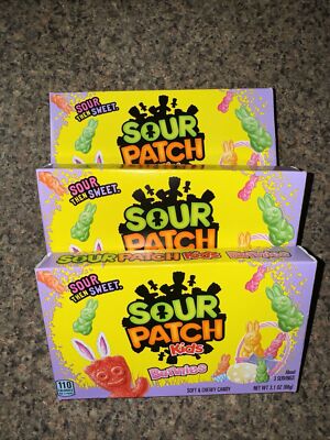 Candy Easter Sour Patch Kids Bunnies 3 Packages 3.1 Oz Each Pkg Sour ...