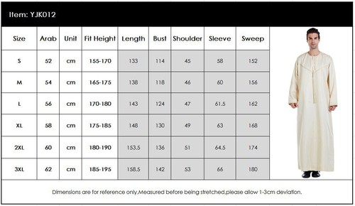 Dubai Arab Men Thobe Robe Jubba Kaftan Dishdash Galabeya Thawb Daffah ...