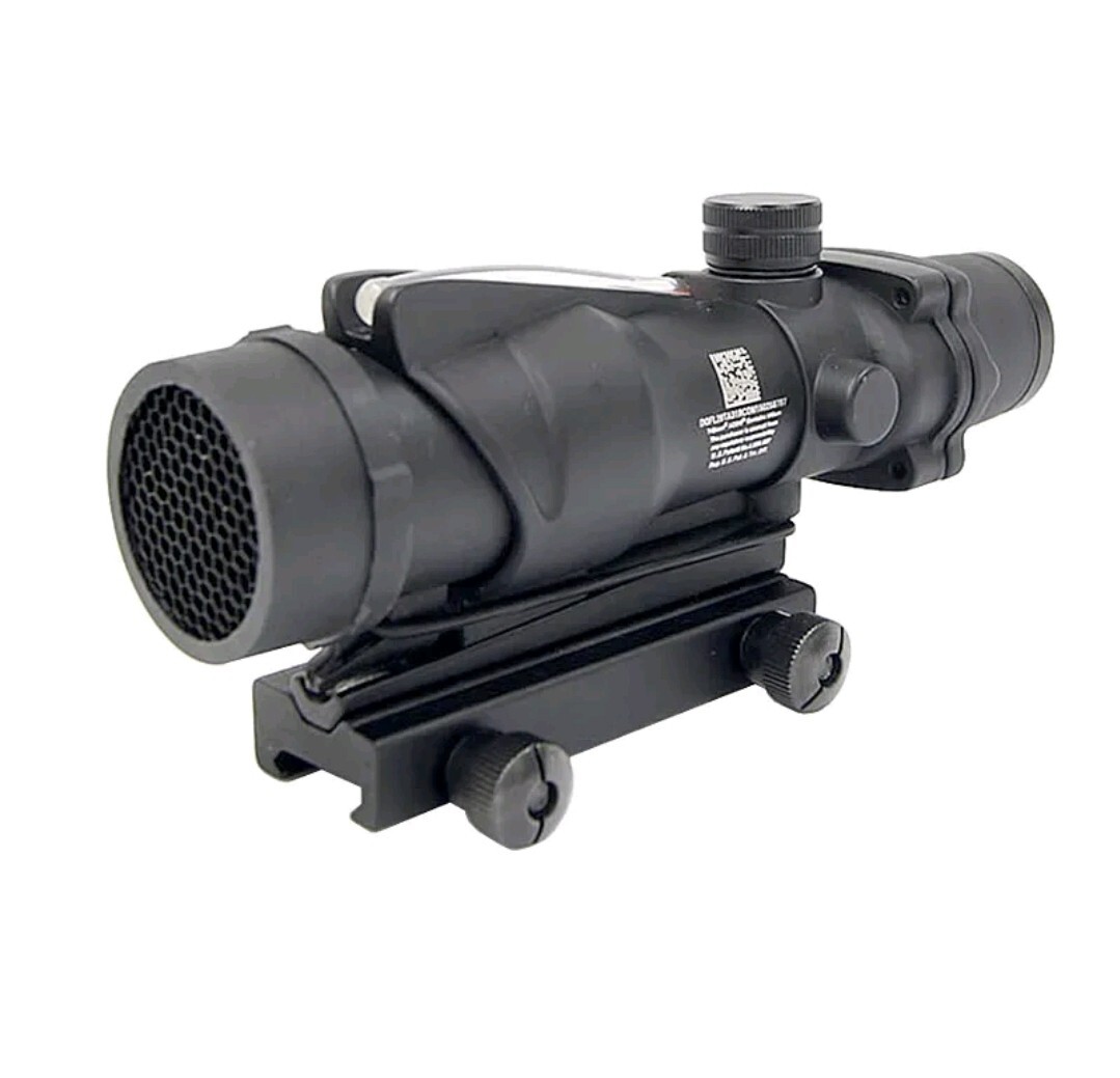 Trijicon Acog Clone 4x32 Scope w Killflash Chevron RED Fiber Optic ...
