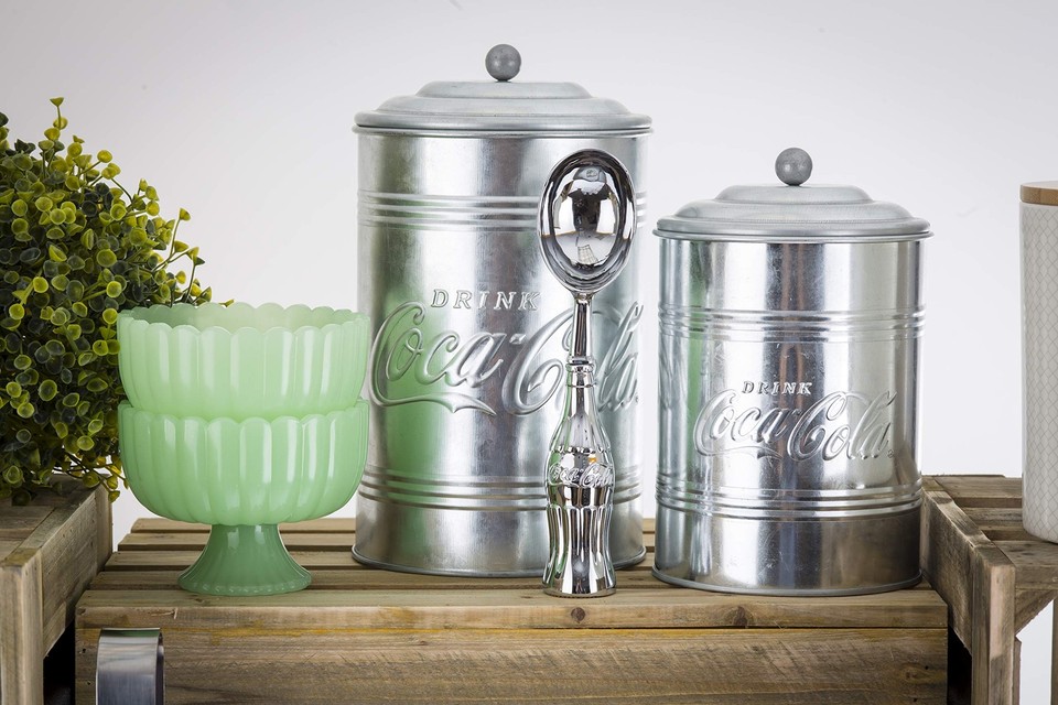 Galvanized Storage Canister With Lid 7" X 11.75" 184 Oz Si | eBay