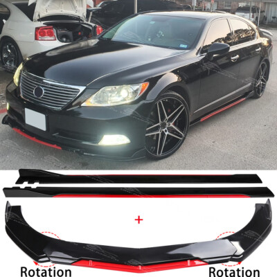 For Lexus LS460 LS430 Black Red Front Bumper Spoiler Lip Splitter ...
