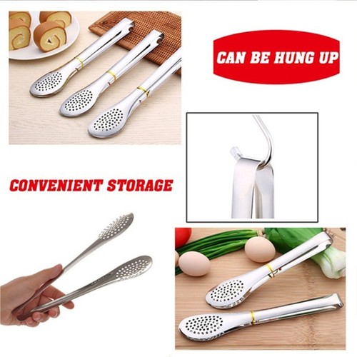 Serving Cooking Anti-heat BBQ Tongs Food Clip Stainless Steel Buffet ...