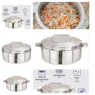 Stainless Steel Hot Pot Insulated Casserole Double Wall Hot Cold Pot ...