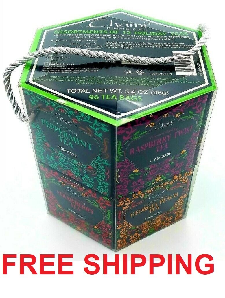 Chami BEST Gift Set 12 Flavor 96 Tea Bag Sachet Assortment Winter ...