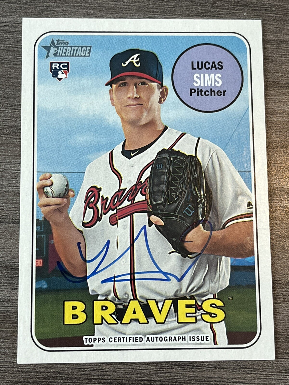 2018 Topps Heritage - Real One Autographs #ROA-LS Lucas Sims (AU, RC ...
