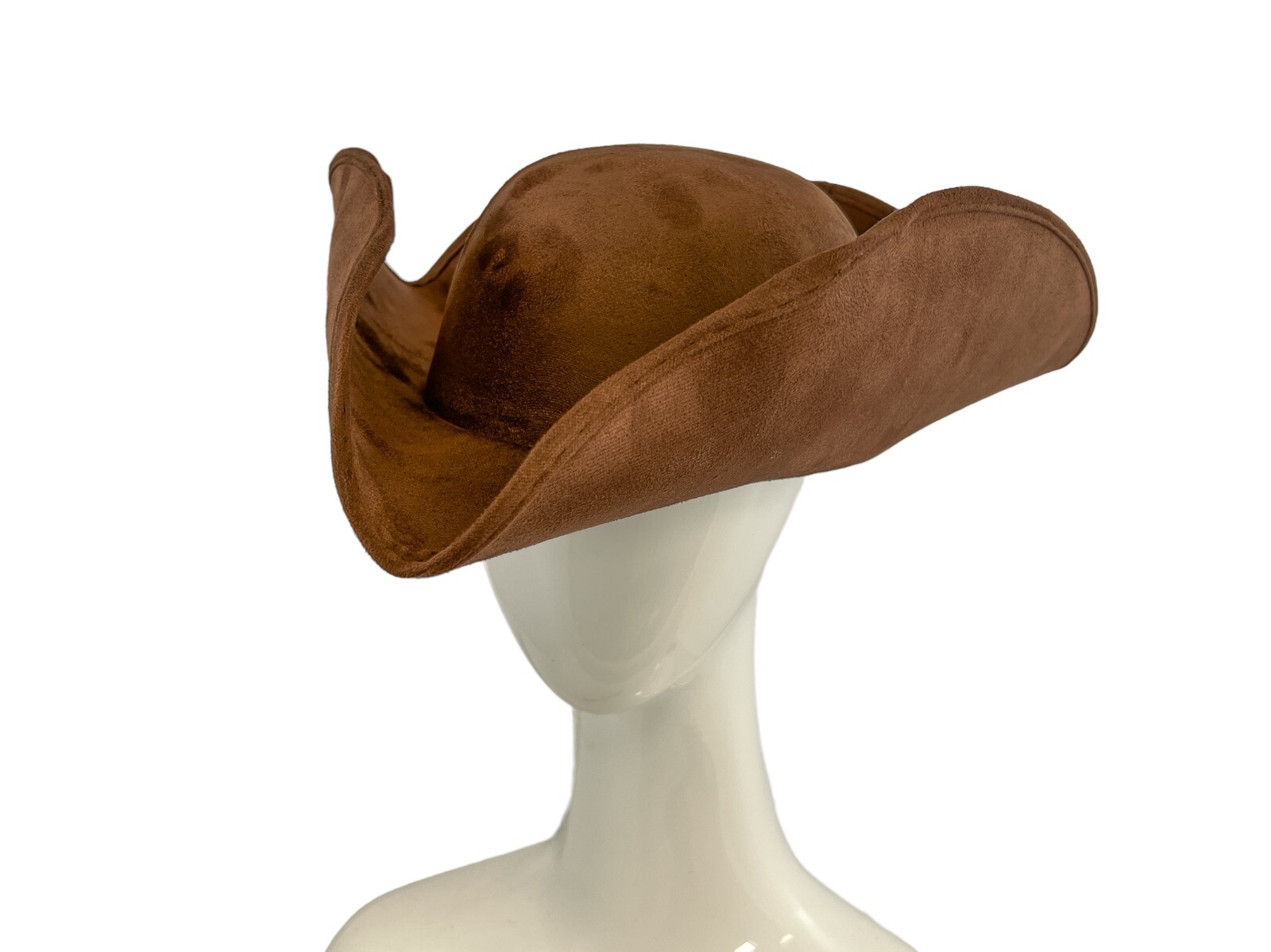 BROWN PREMIUM ADULT BLACK PIRATE TRICORNE TRI-CORNER TRICORN COSTUME ...