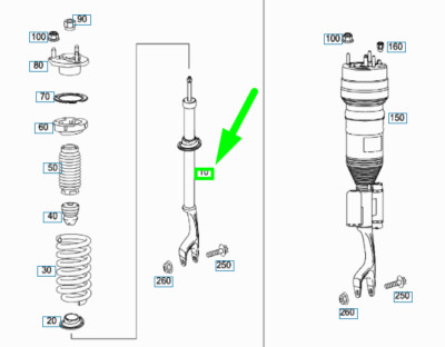 NEW MERCEDES-BENZ GLC X253 FRONT RIGHT SHOCK ABSORBER A2533200430 ...