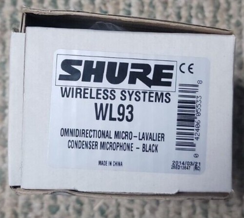 Shure WL93 Omnidirectional Miniature Lavalier Microphone - Black ...