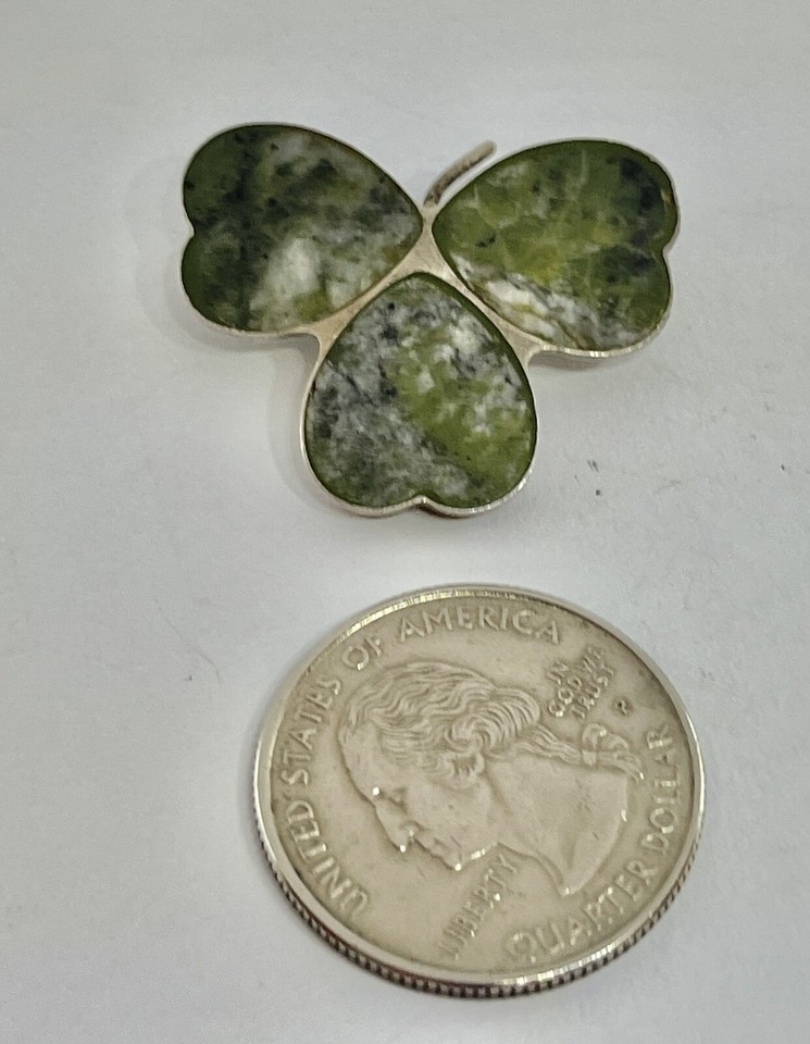 Vintage 1966 Hallmark Sterling Connemara Marble Shamrock Clover Flower ...