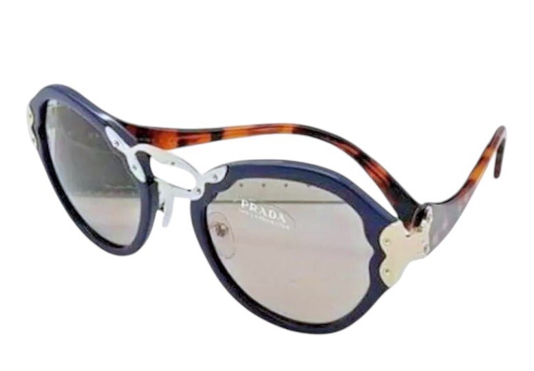 $640 Prada Catwalk Sunglasses Blue 54-25-140 Smoke Lens 100% UV GR8 ...