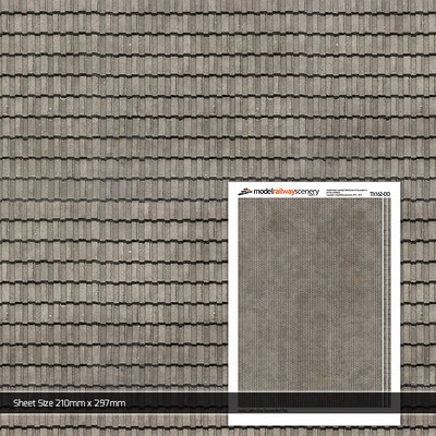 5 x SHEETS MARLEY CONCRETE ROOF TILES OO GAUGE MODEL RAILWAY BUILDINGS ...