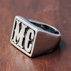 Men's Punk Silver 316L Stainless Steel MC Ring for Motor Motorcycle ...