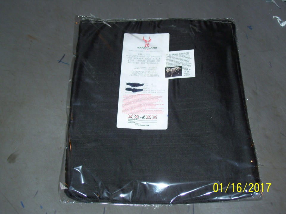 BULLETPROOF, BACK PACK INSERTS 2 Trauma Plates Level IIIA 11"X14" Body ...