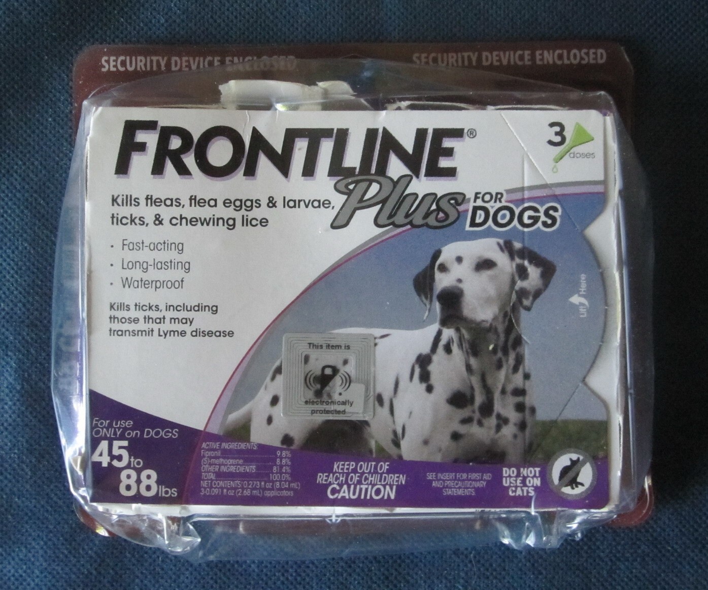 3 DOSE PACK FRONTLINE PLUS FOR LARGE DOGS 45-88lbs FRESH/SEALED! FREE ...