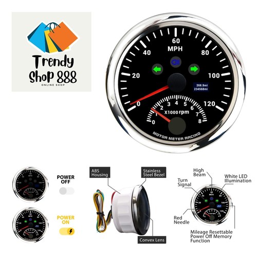 W PRO 85mm Speedometer and Tachometer Combo - Certified for Safety | eBay