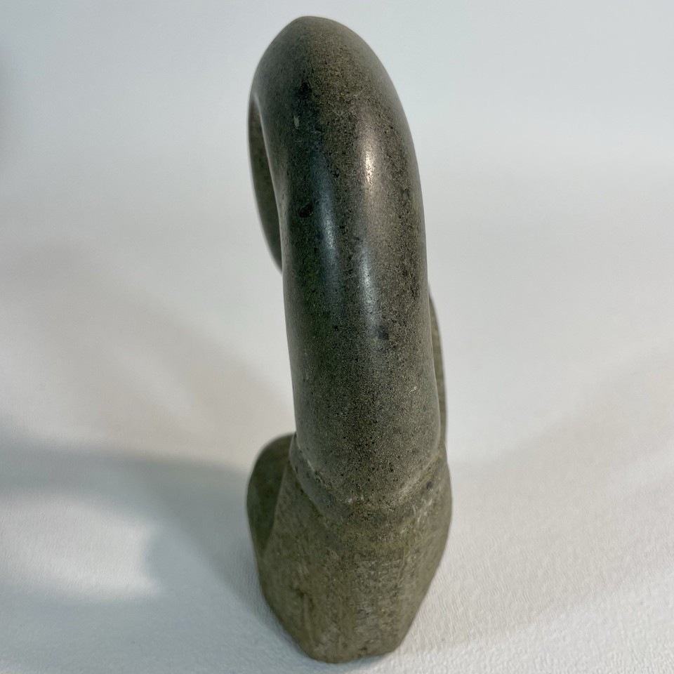 Abstract Stone Sculpture Modern Figurative Hand Carved Green Stone Art ...