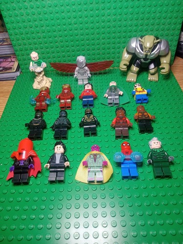 LEGO Marvel Minifigures Lot (18) Green Goblin Big Fig, Super Adaptoid ...