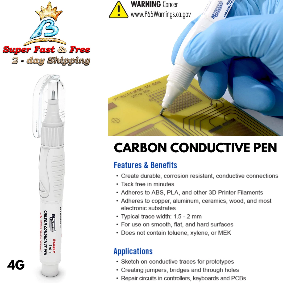 Silver Conductive Ink Pen