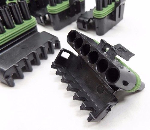 Lot of 10 Delphi 12015799 Asm 6-Pin Connector Weather Pack Twr Black ...