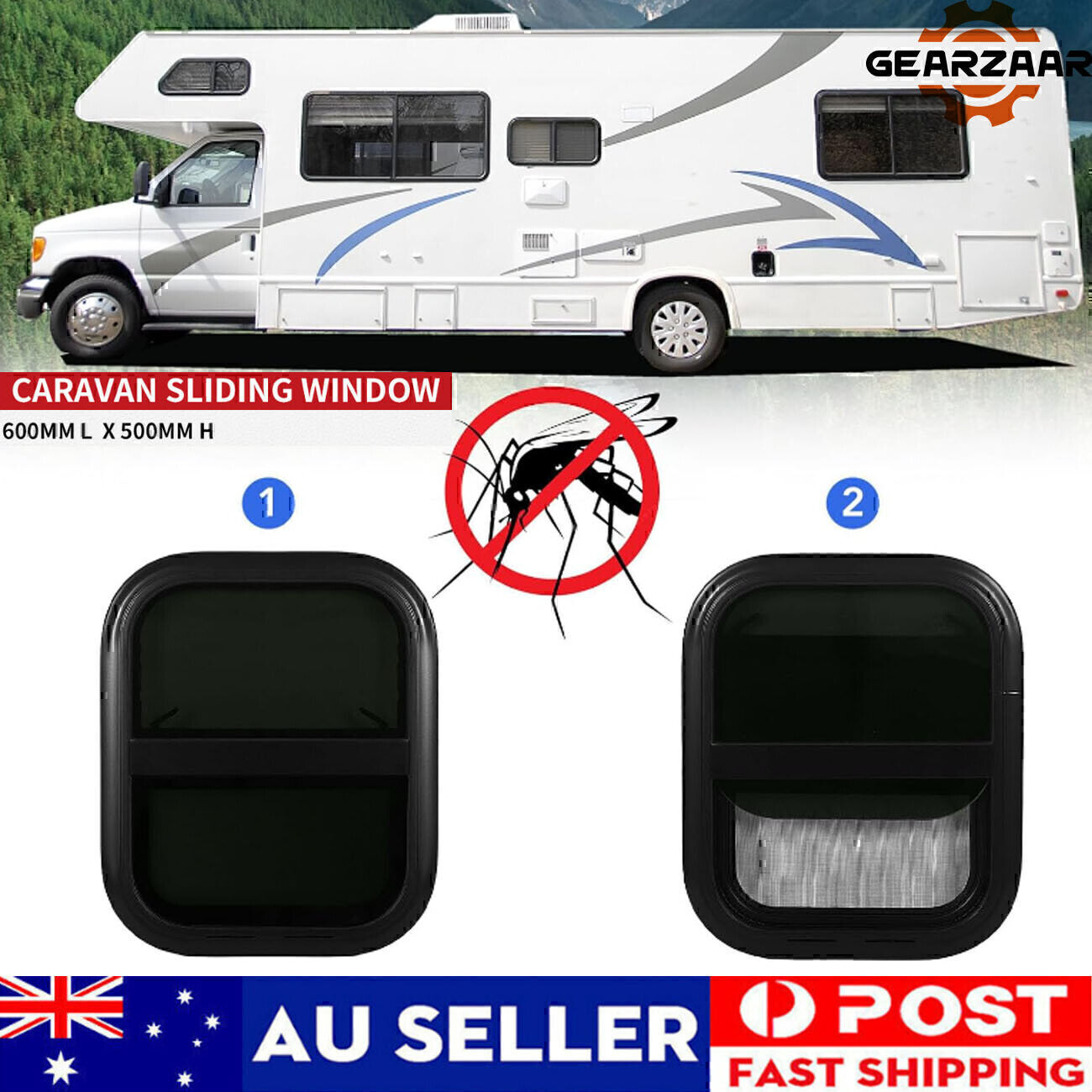 GEARZAAR Caravan Sliding Window Motorhome Float Horse RV UTE Camper ...