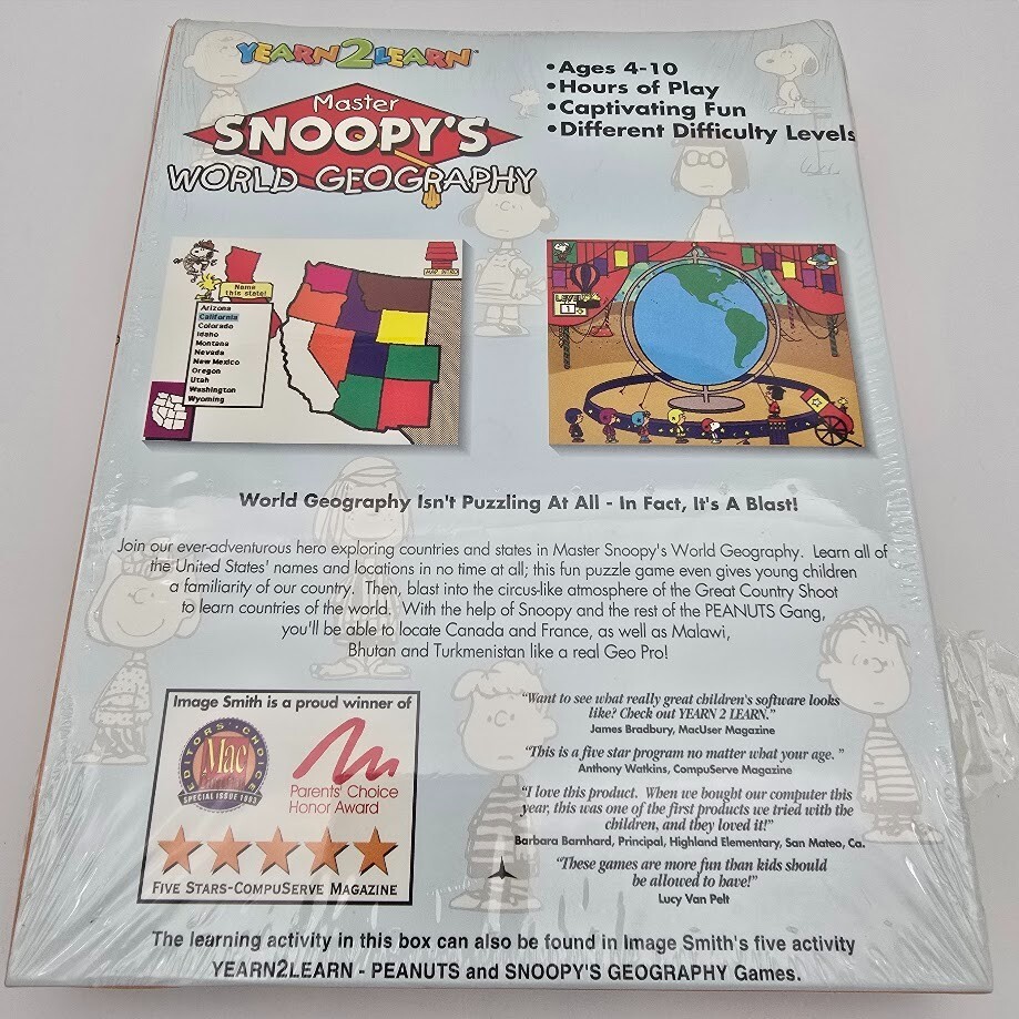 Master Snoopy's World Geography Retro PC Games (Windows 1995) Sealed | eBay