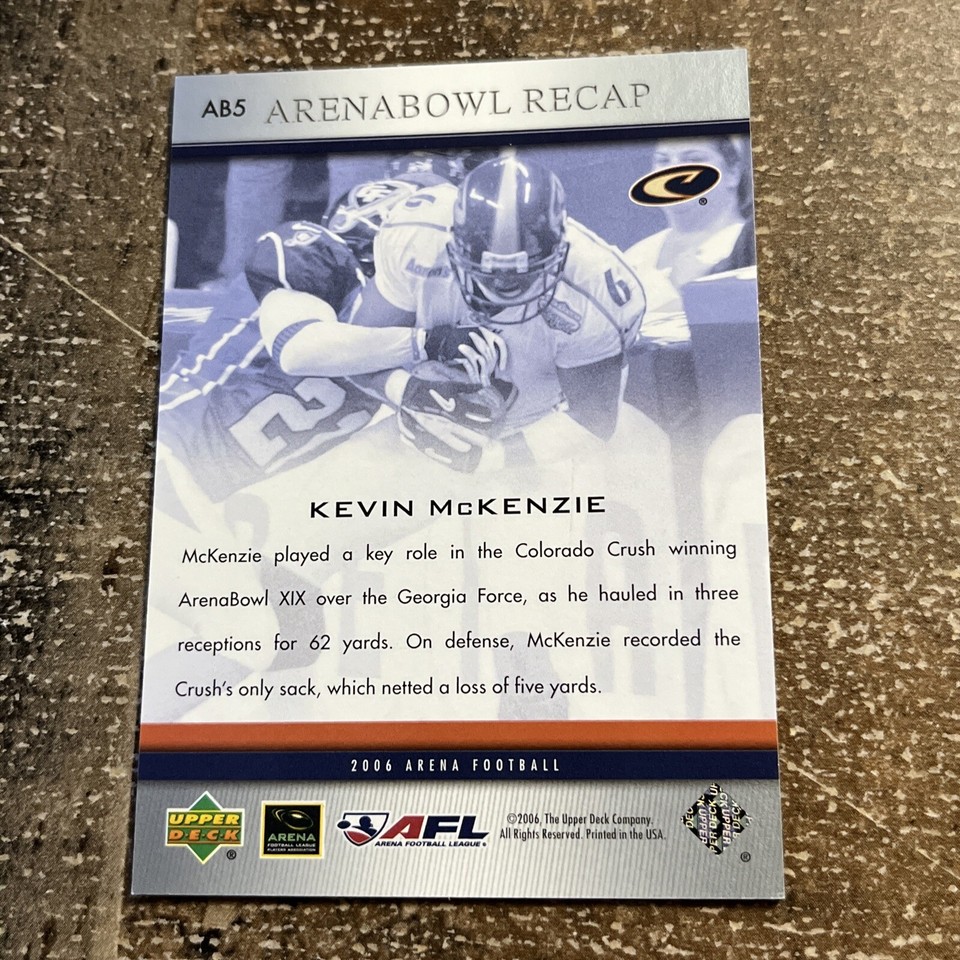 2006 Upper Deck AFL ArenaBowl Recap #AB5 Kevin McKenzie | eBay