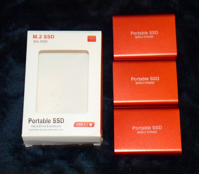 Lot of 3 Used Empty M.2 Drive Enclosures Only SHL-R320 Portable SSD ...