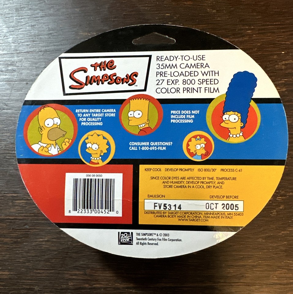 VINTAGE THE SIMPSONS 35 MM FLASH CAMERA NEW IN SEALED PACK 2003 VG | eBay