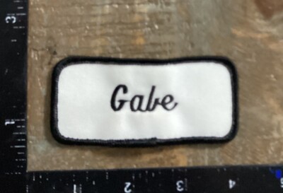 Vintage GABE Name Tag Work Shirt Job Uniform Embroidered Sew-On Patch ...