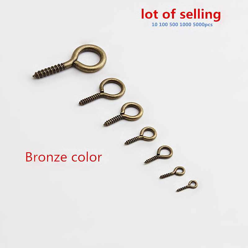 Screw Eye Pins Eye pins Hooks Eyelets Threaded Hardware 4 Colour 10 ...
