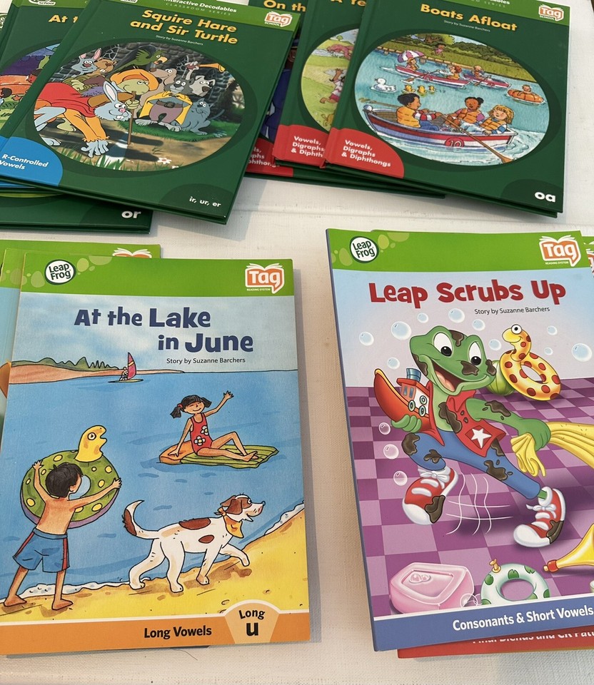 LOT Of 25 LeapFrog Tag Books Learning To Read Type Books. 6 Hard + 19 ...