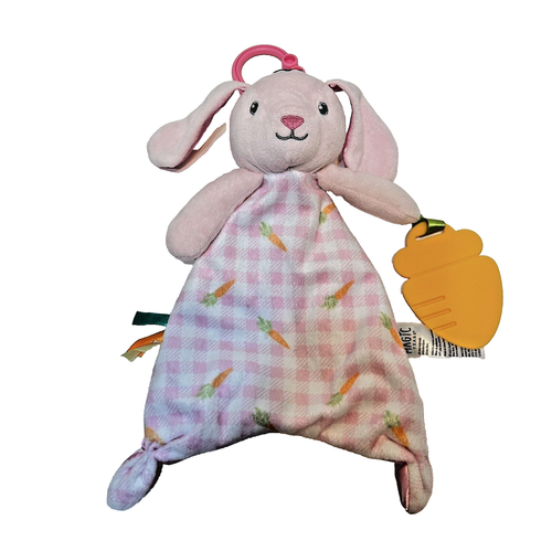 Magic Years Plush Pink Easter Bunny Lovey Crinkle Rattle Teether ...