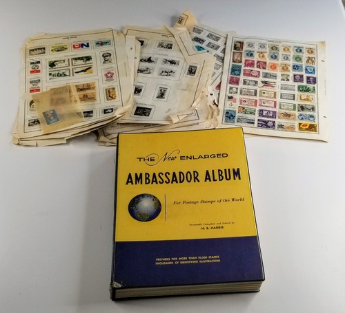 The New Enlarged Ambassador Album worldwide album 1961 Many Stamps ...