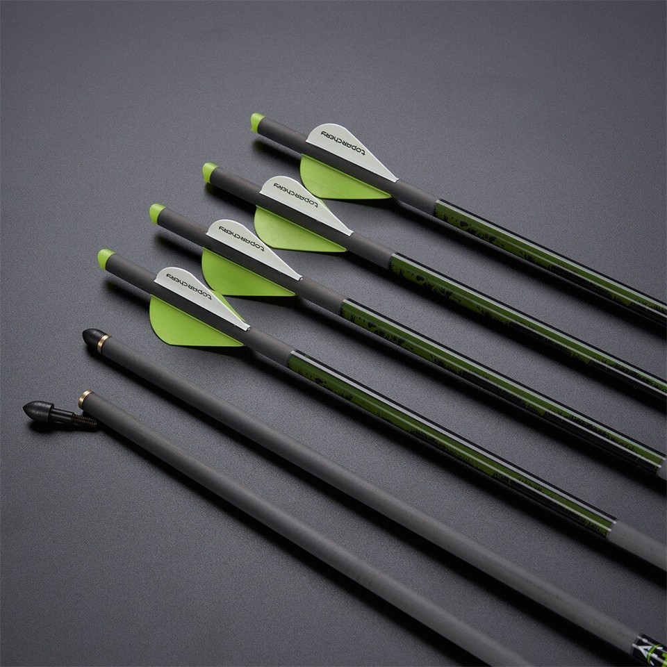 6X 20" Pure Carbon Crossbow Bolts Arrows .006 /3X Lighted Nocks ...