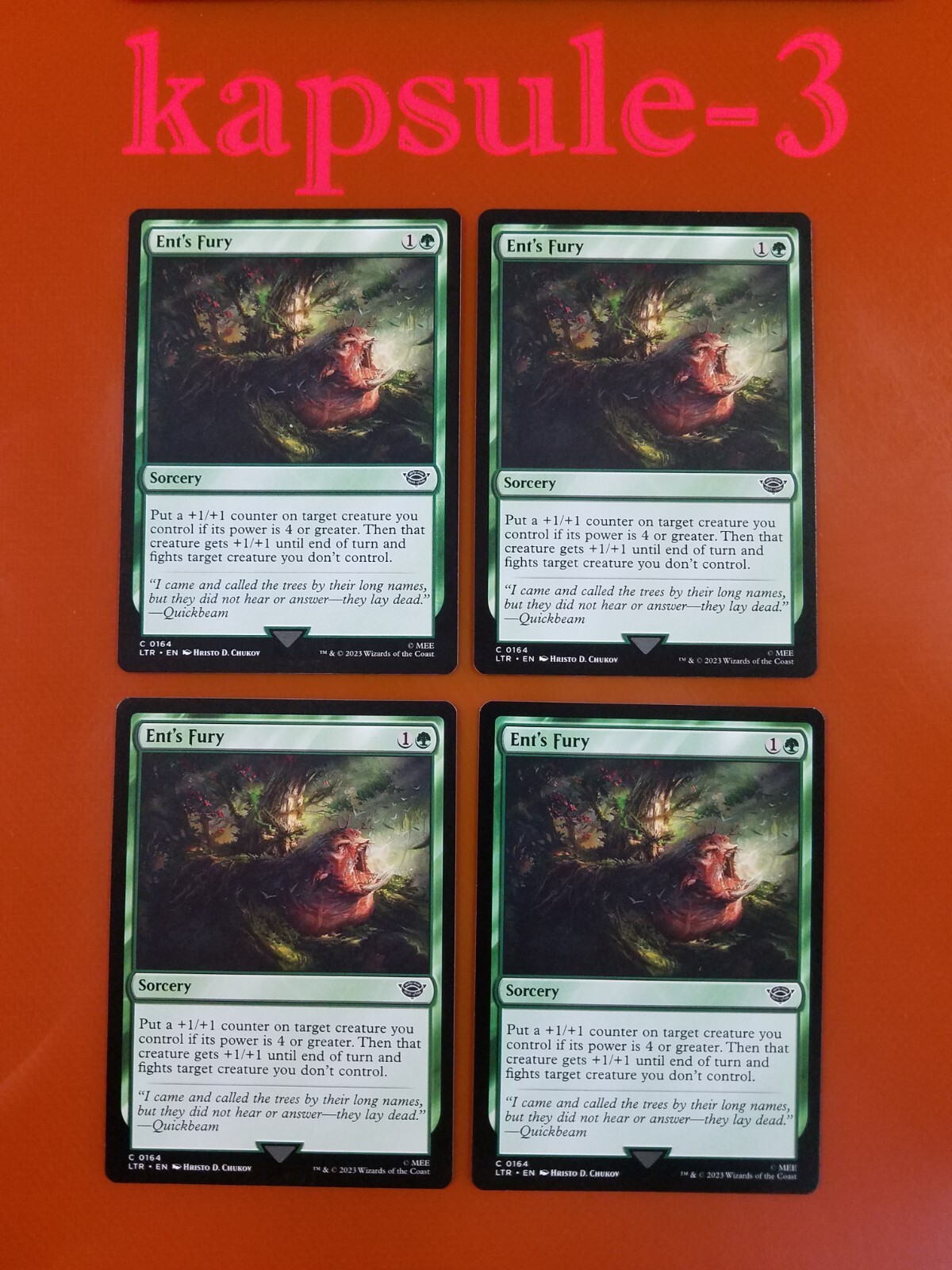 4x Ent's Fury (0164) | LTR: Tales of Middle-Earth | MTG Magic Cards | eBay