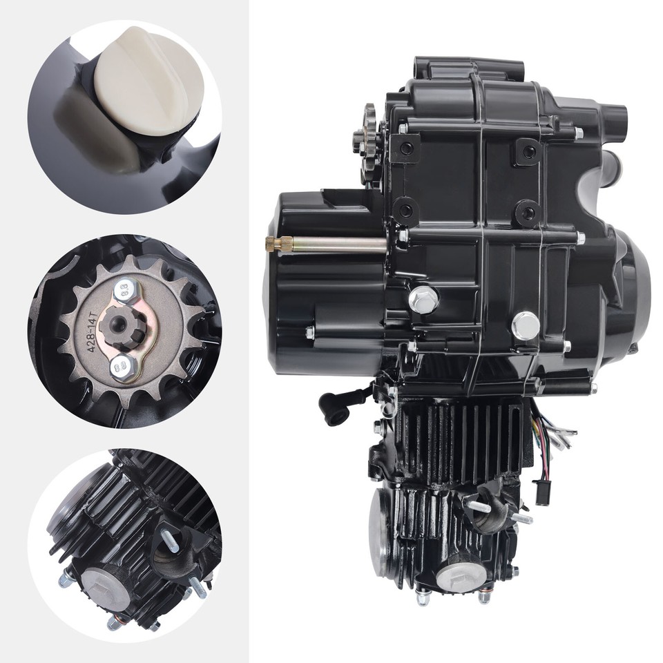 110cc Engine Motor 4 Speed kick start Engine For?PIT DIRT BIKE 428-14T ...